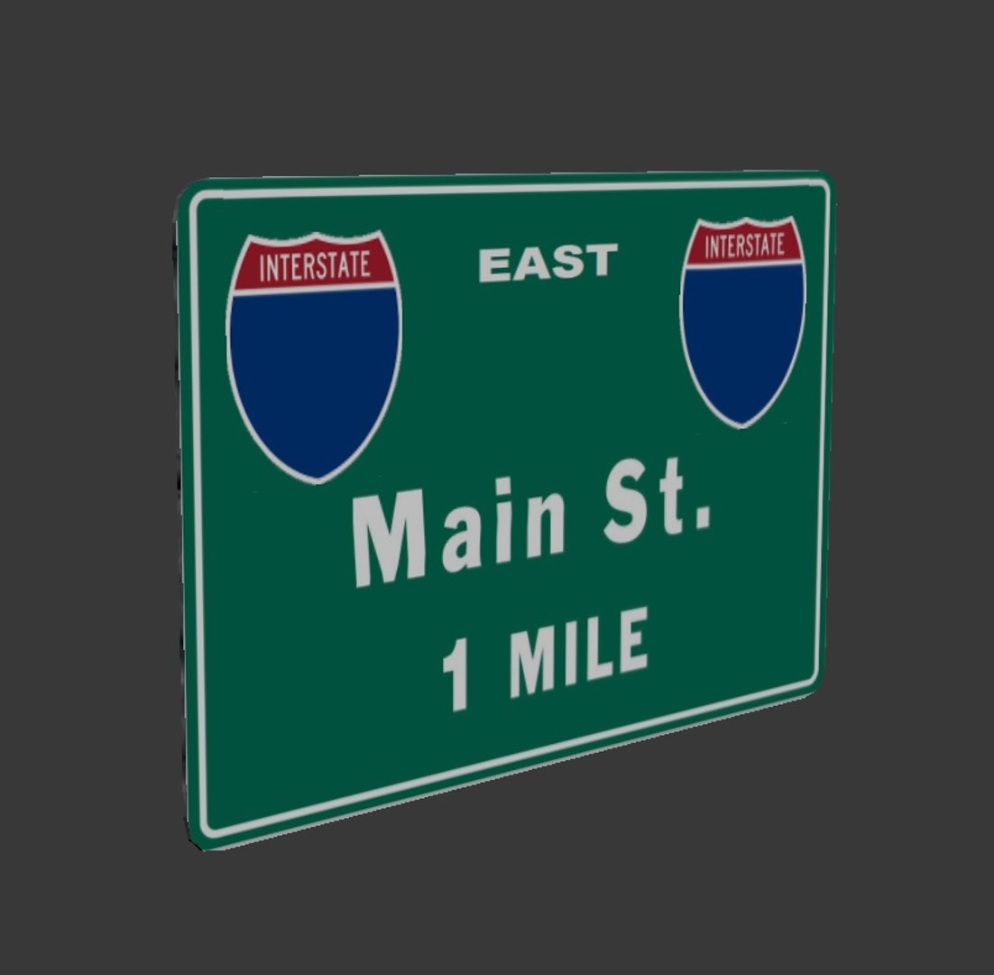 3d max interstate sign