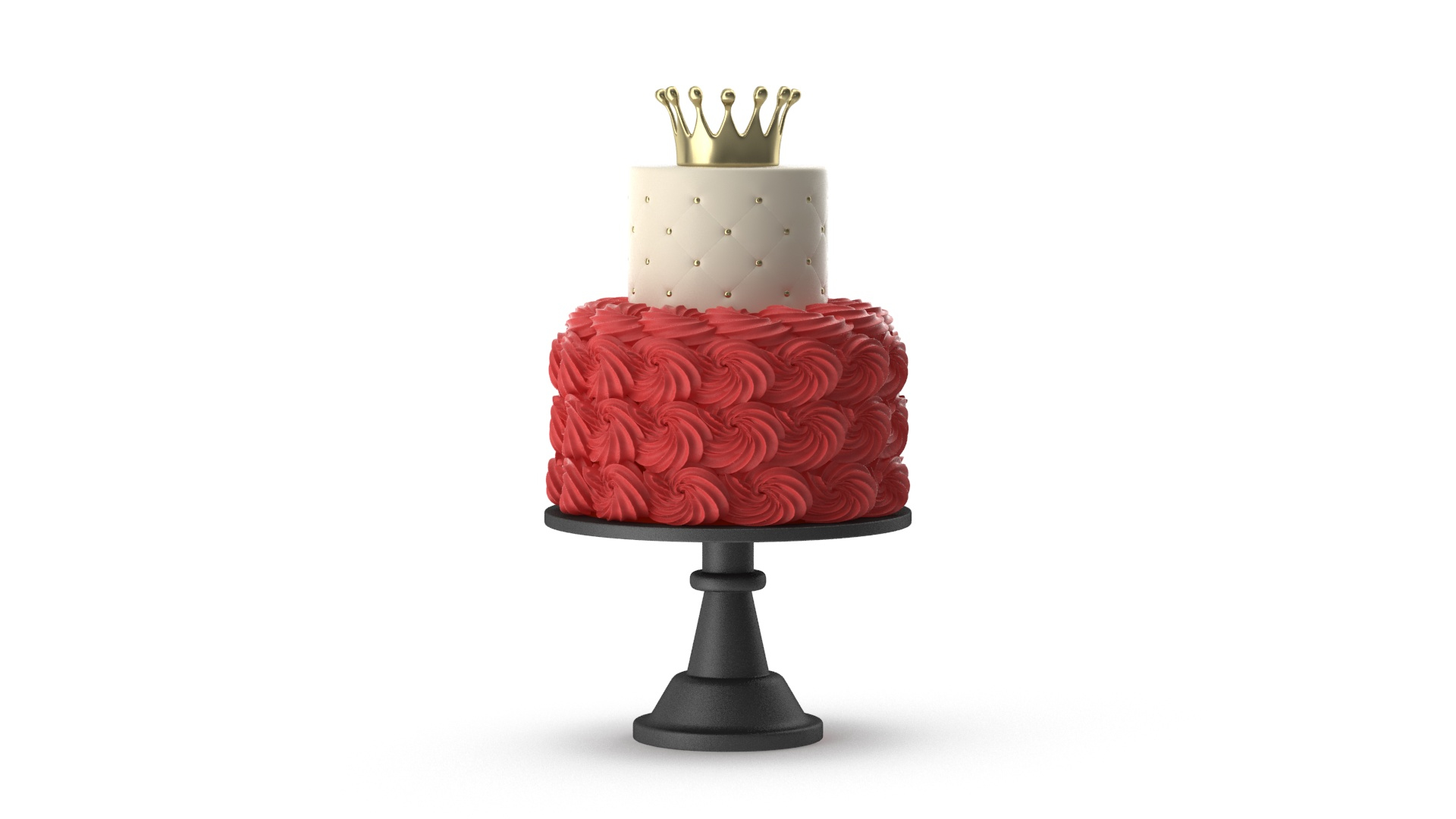 3D Cascade Cake With Flower And Crown - TurboSquid 1812879