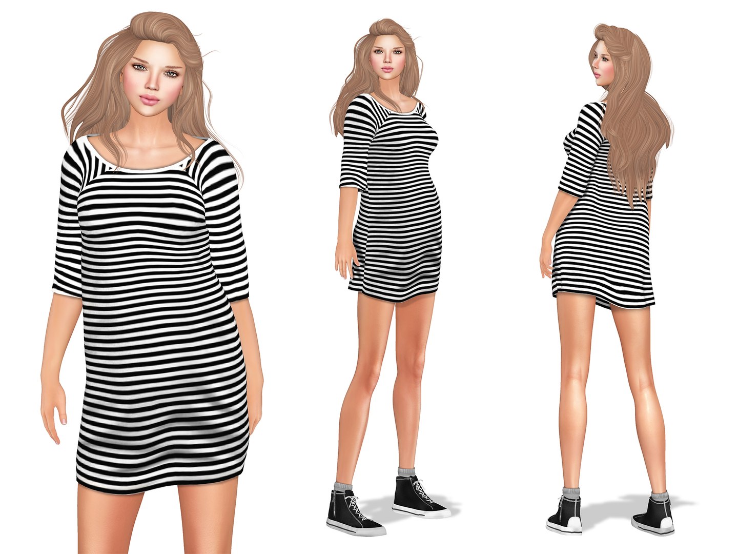 3D Model T-Shirt Dress - TurboSquid 1764461