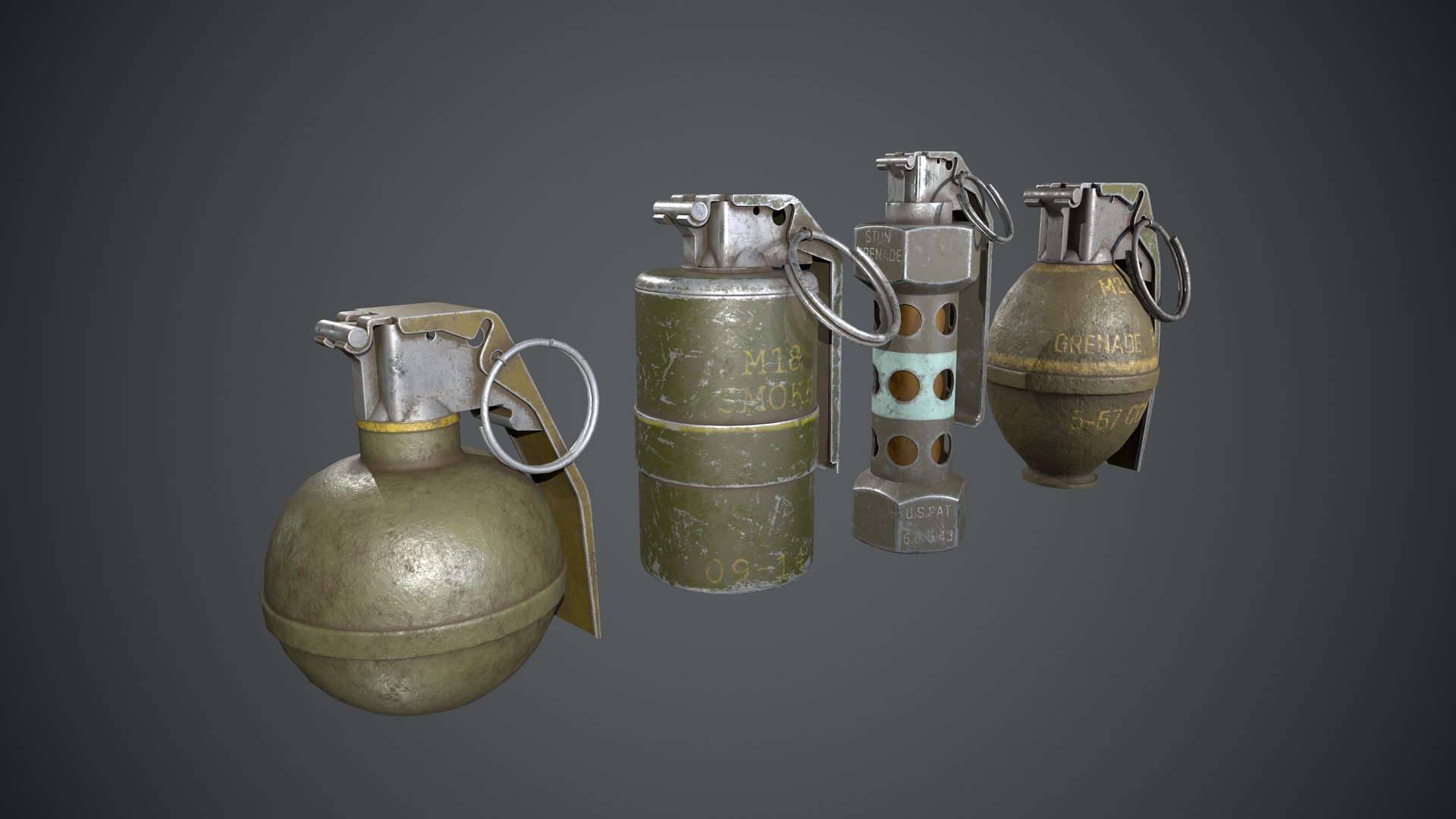 Low-poly Grenades 3D Model - TurboSquid 1644831