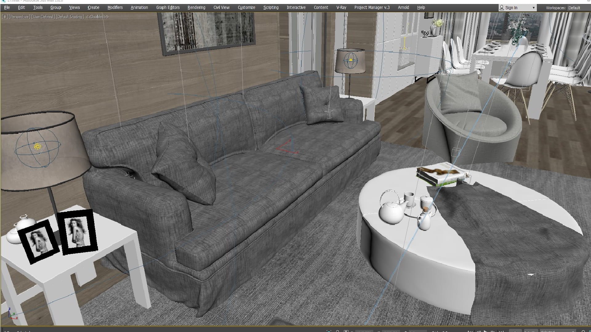 Modern Gray Living Room 3D Model - TurboSquid 2024712