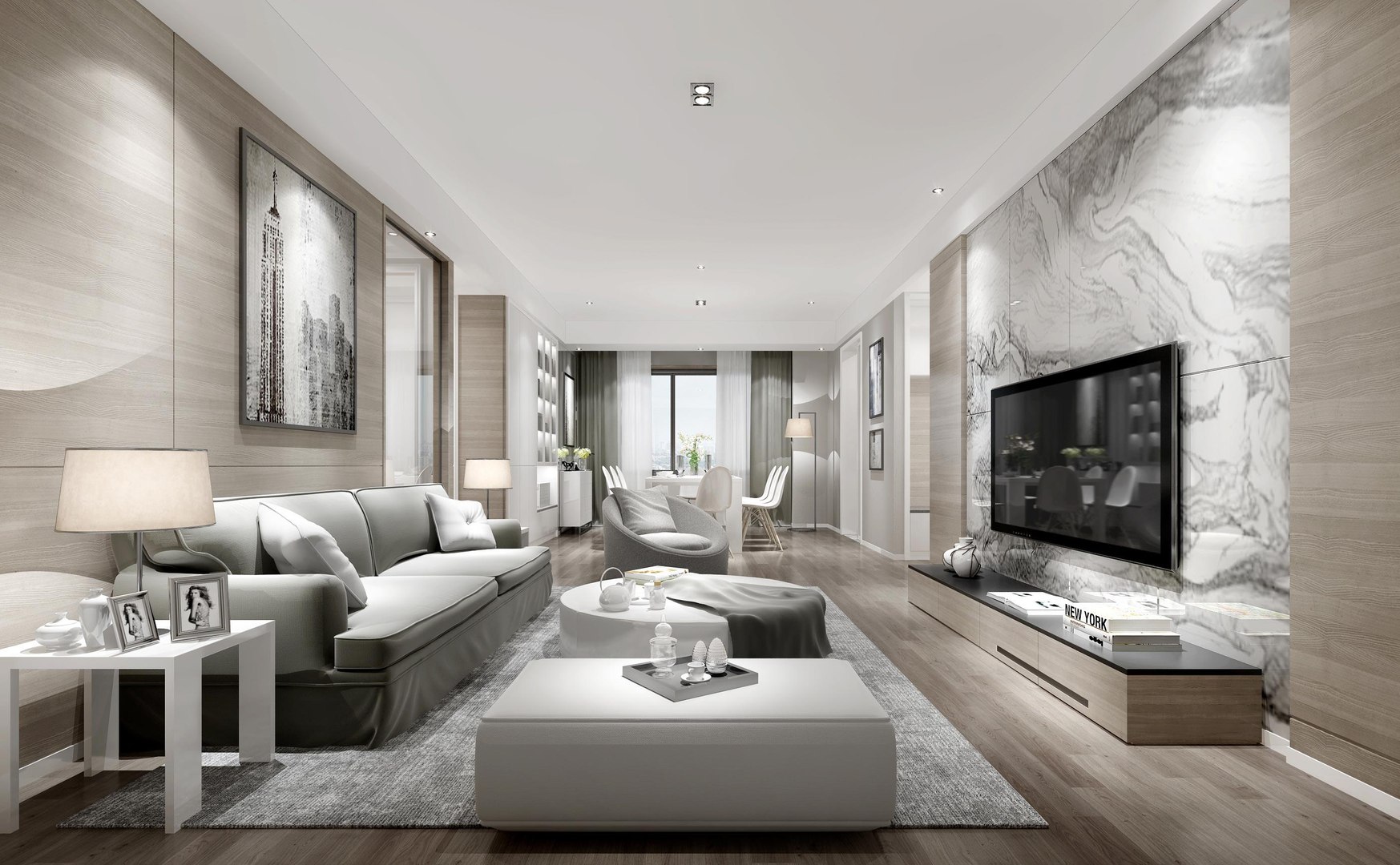 Modern Gray Living Room 3D Model - TurboSquid 2024712