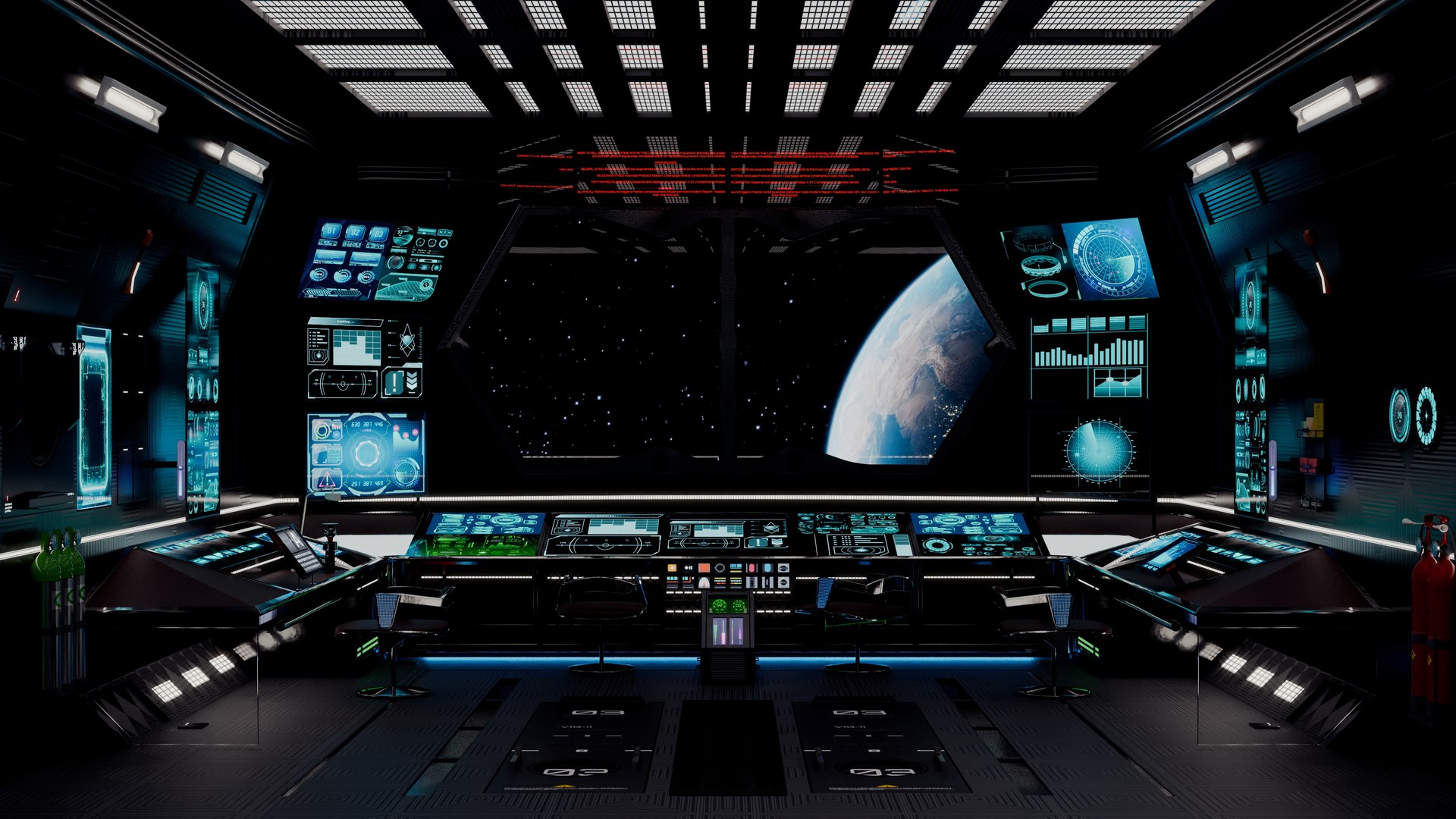 3D Space Ship Control Cockpit - TurboSquid 2412509