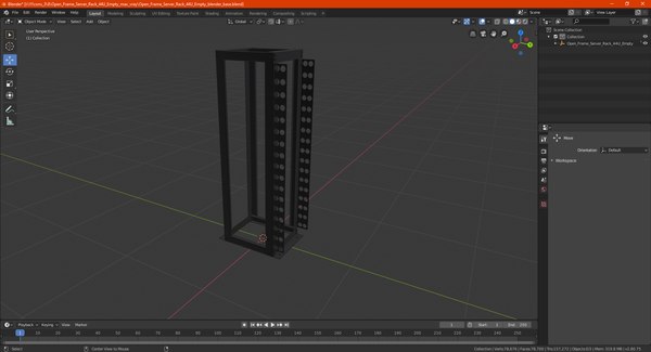 Open Frame Server Rack 44U Empty 3D model - TurboSquid 1848972