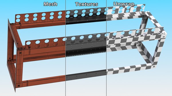modelo 3d Bastidor de servidor de marco abierto 44U vacío - TurboSquid ...