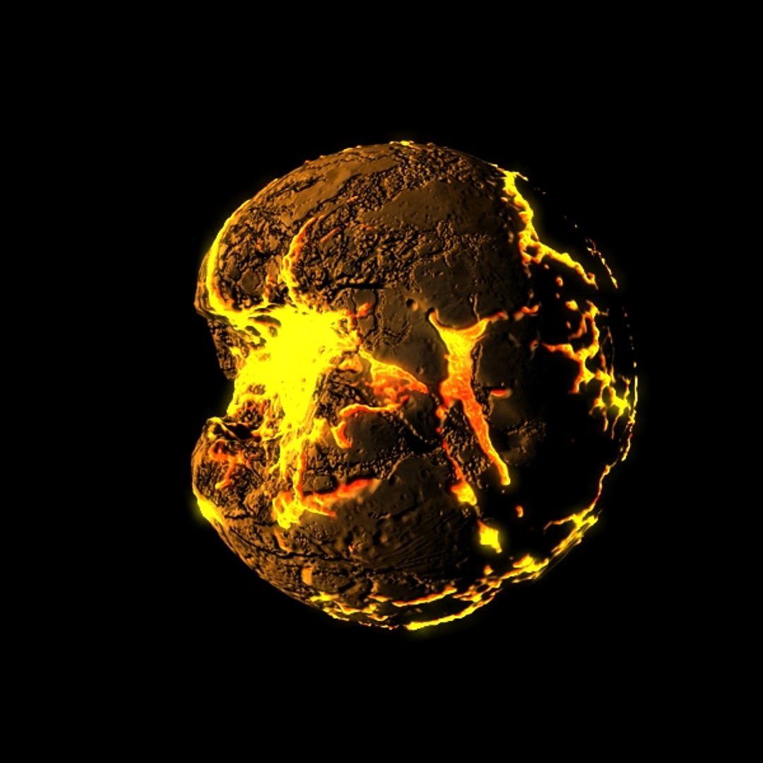 3d cracked planetoids model
