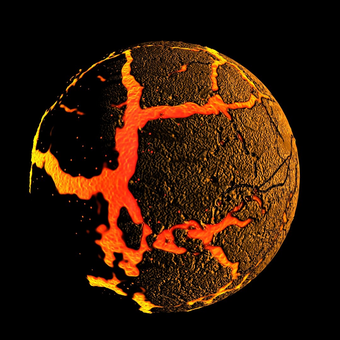3d Cracked Planetoids Model