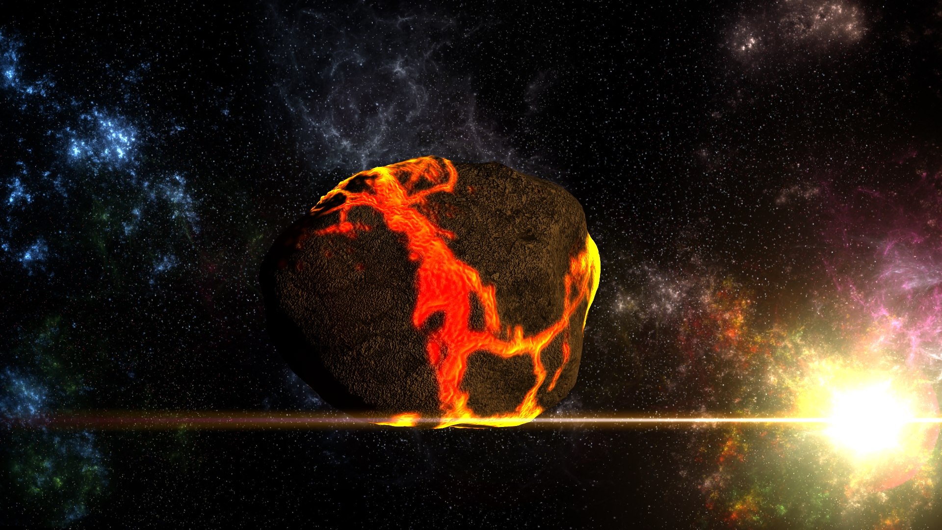 3d cracked planetoids model