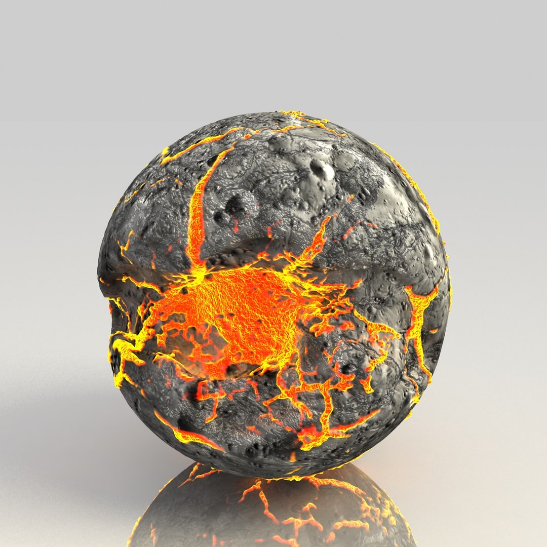 3d cracked planetoids model