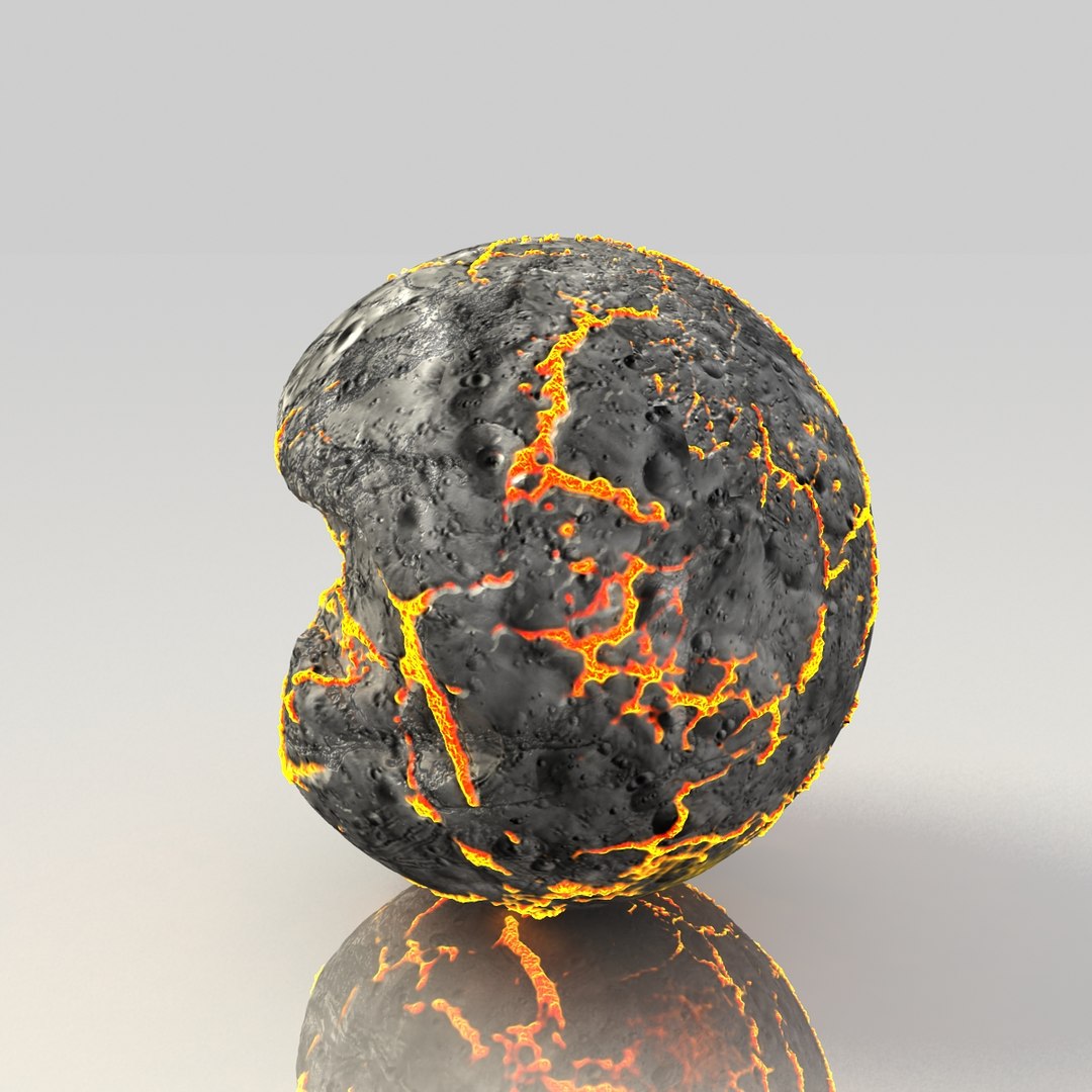 3d cracked planetoids model