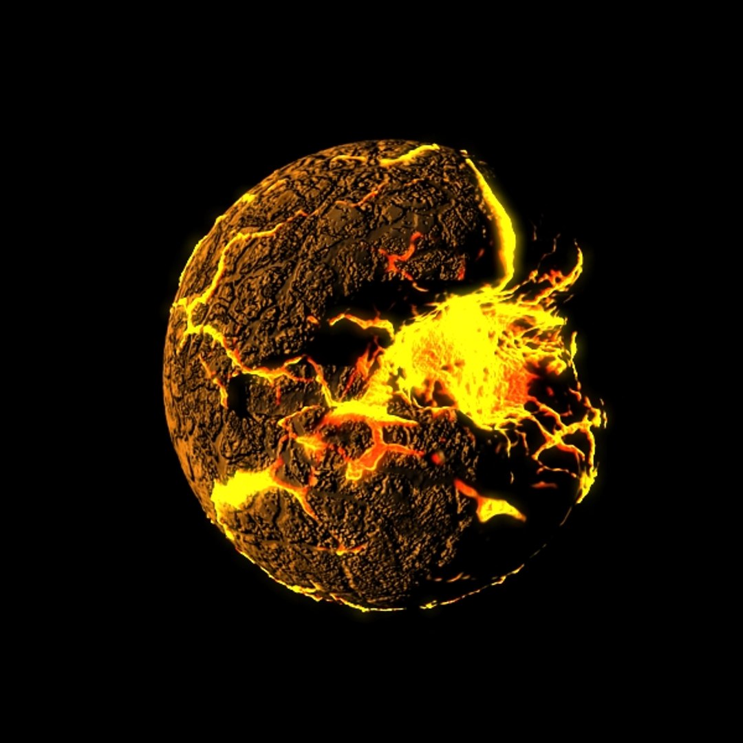 3d cracked planetoids model