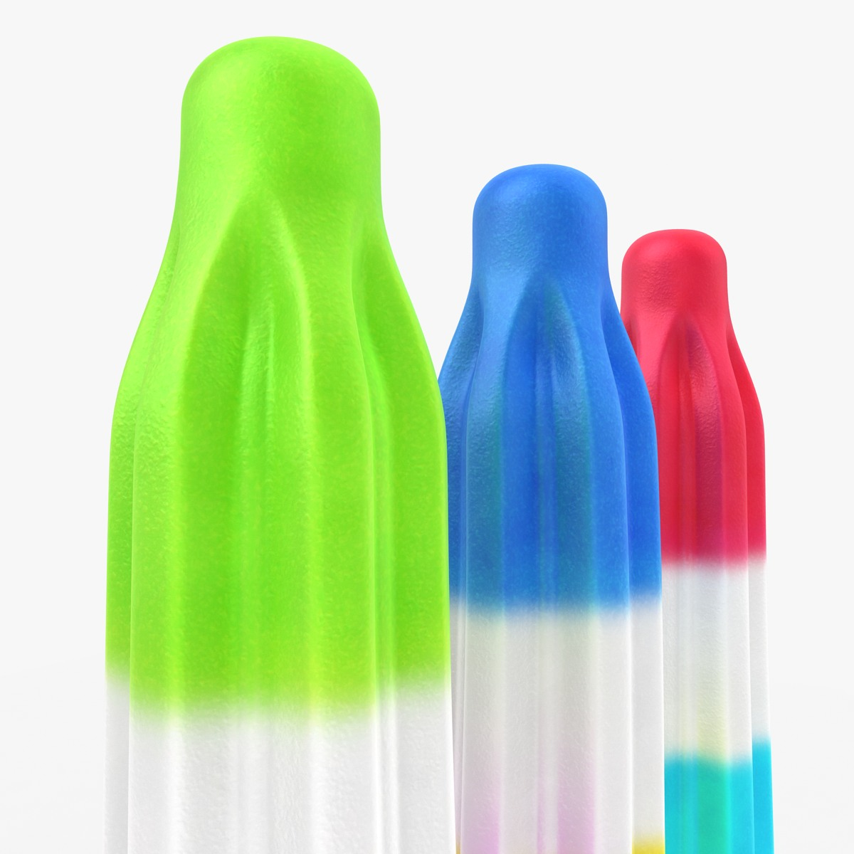 3d model bomb pop 3 colors