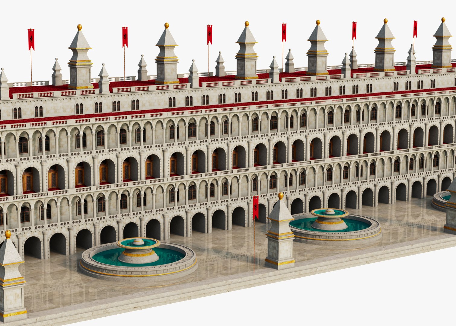 3D Fantasy Ancient Long Building Model - TurboSquid 2261209