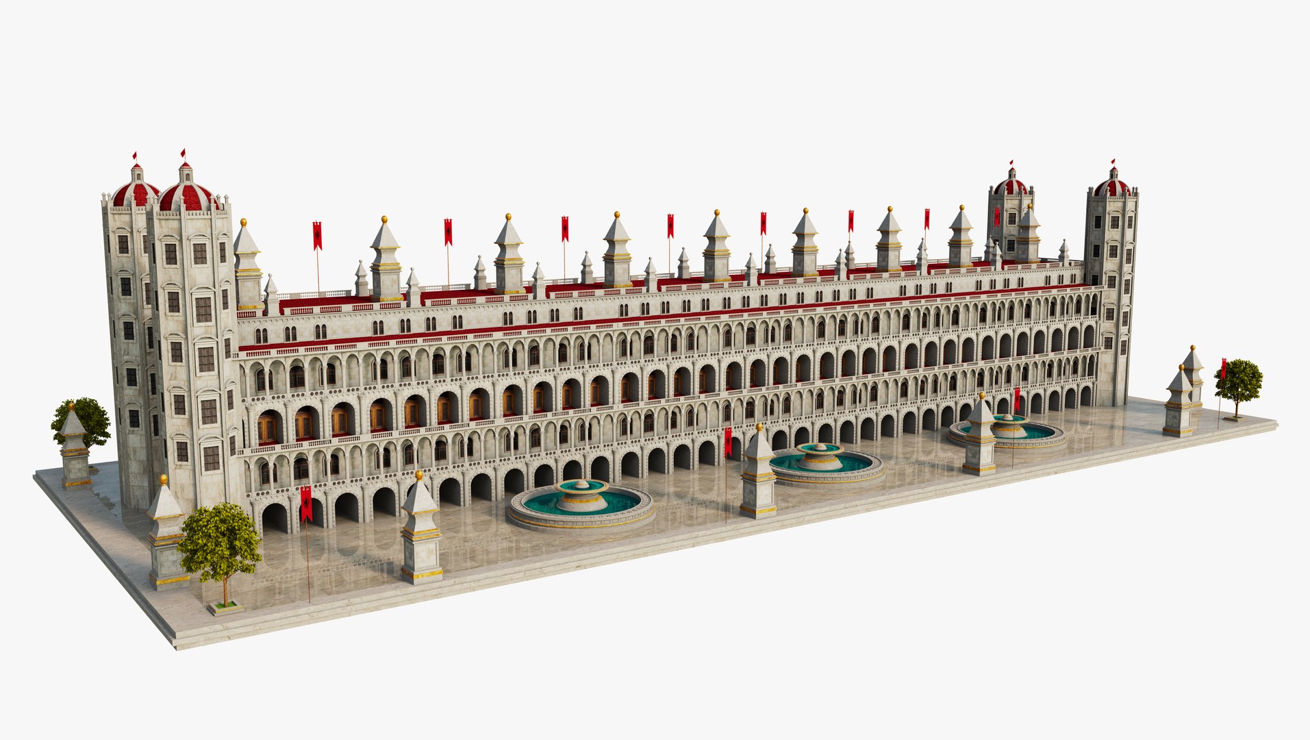 3D Fantasy Ancient Long Building Model - TurboSquid 2261209