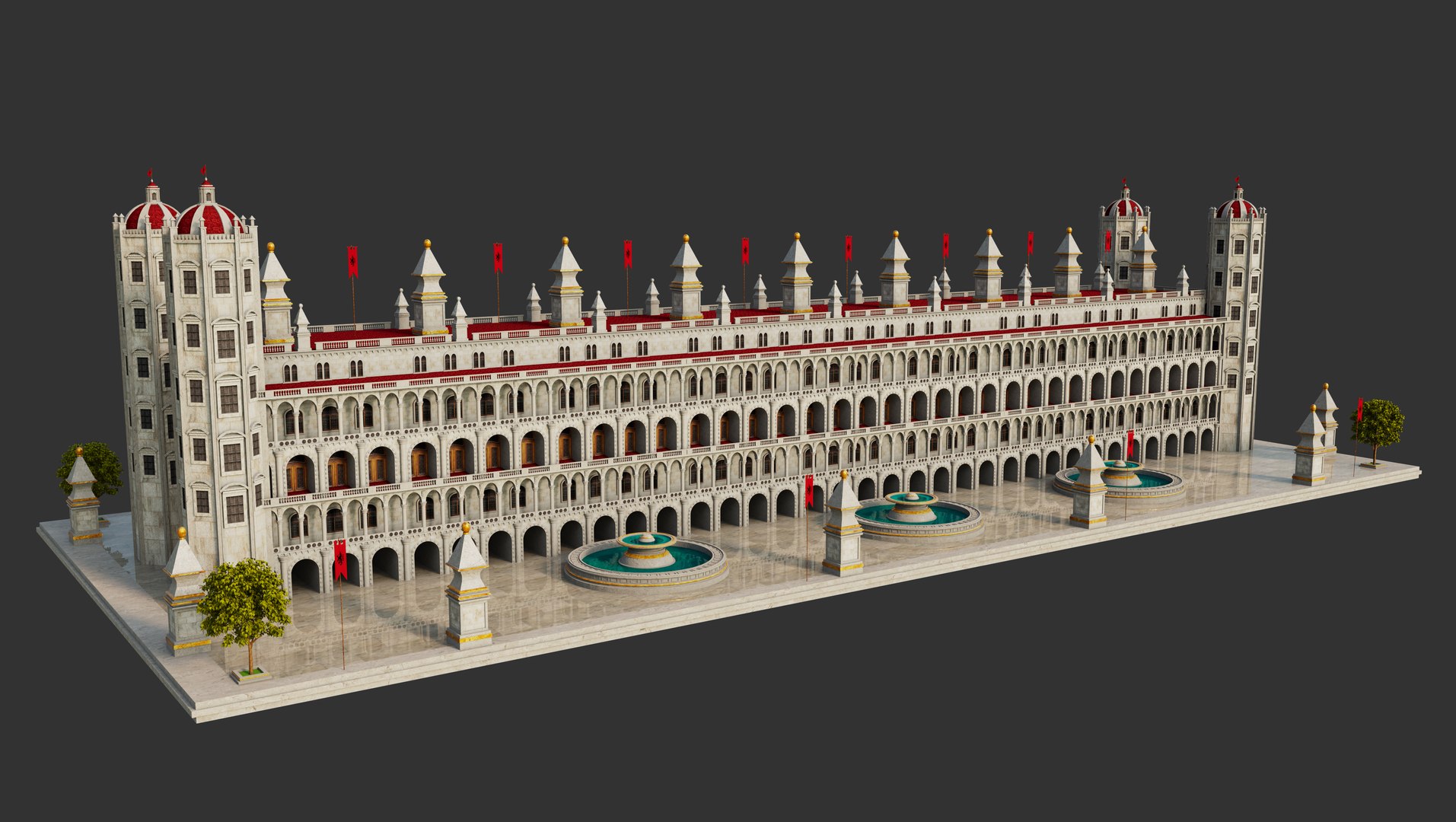 3D Fantasy Ancient Long Building Model - TurboSquid 2261209