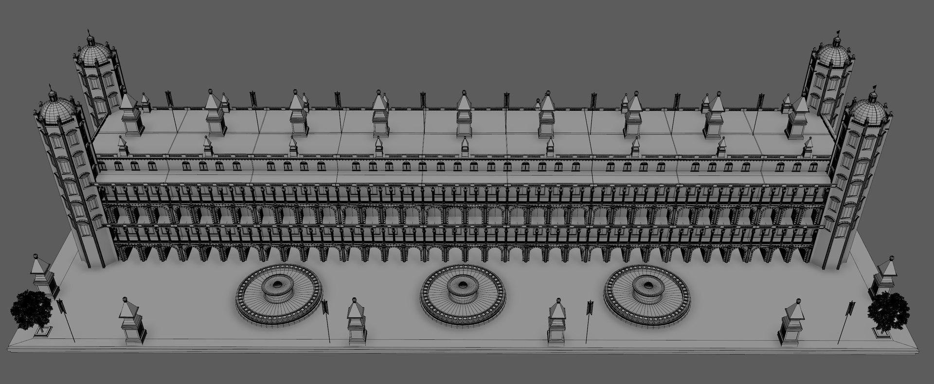 3D Fantasy Ancient Long Building Model - TurboSquid 2261209