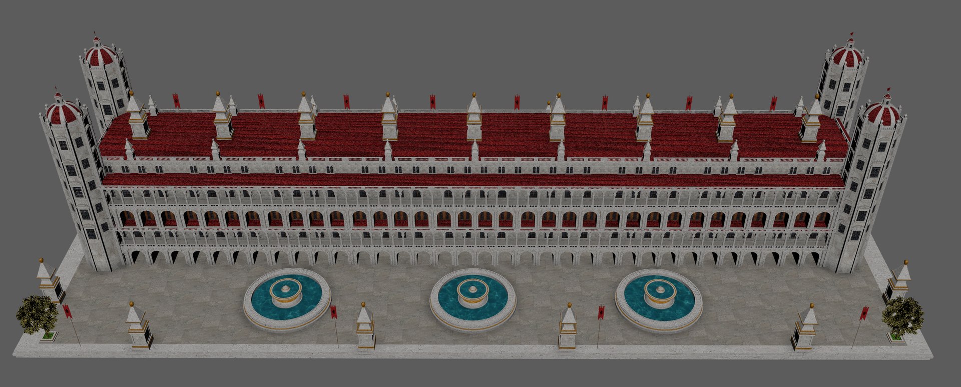 3D Fantasy Ancient Long Building Model - TurboSquid 2261209