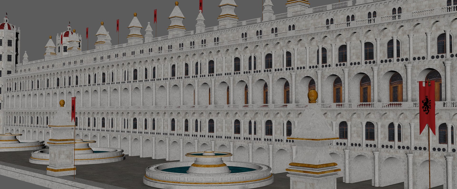 3D Fantasy Ancient Long Building Model - TurboSquid 2261209