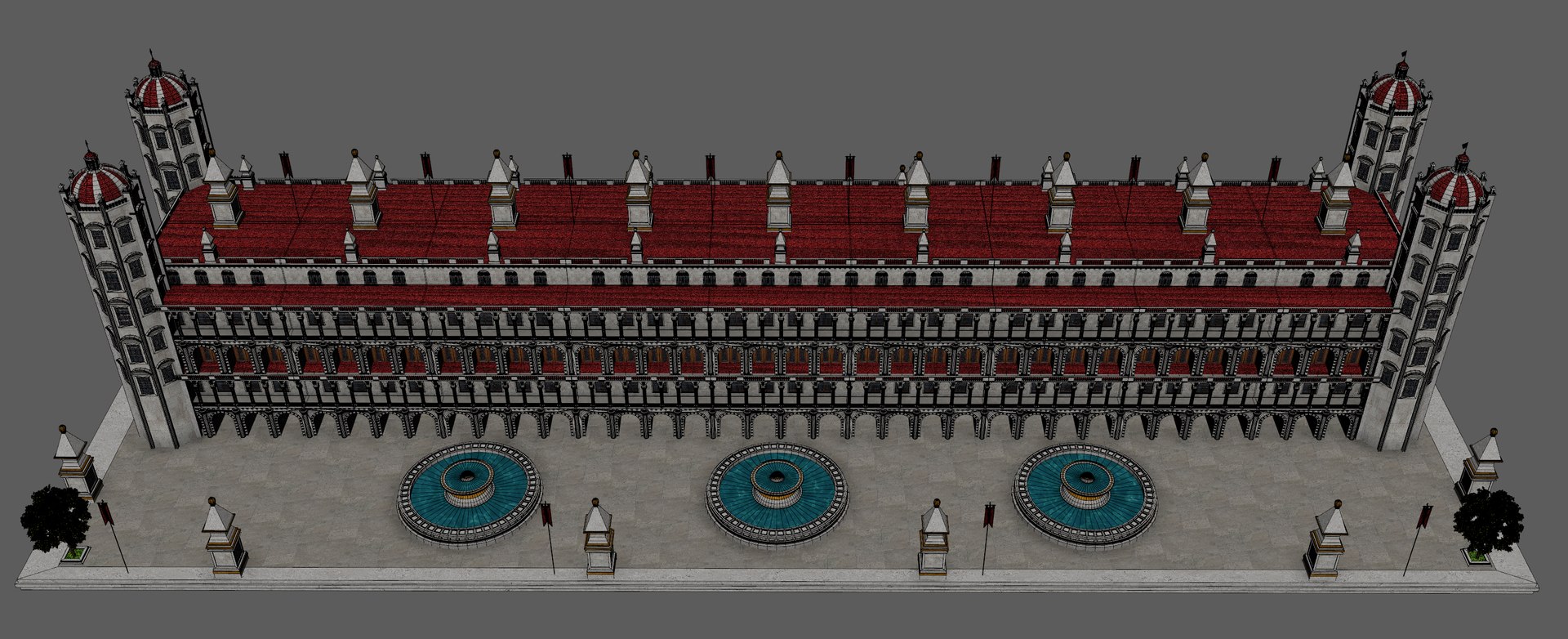 3D Fantasy Ancient Long Building Model - TurboSquid 2261209