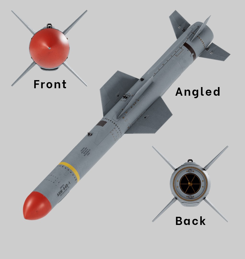 AGM-84D Harpoon Missile Model 3D Model - TurboSquid 2155739