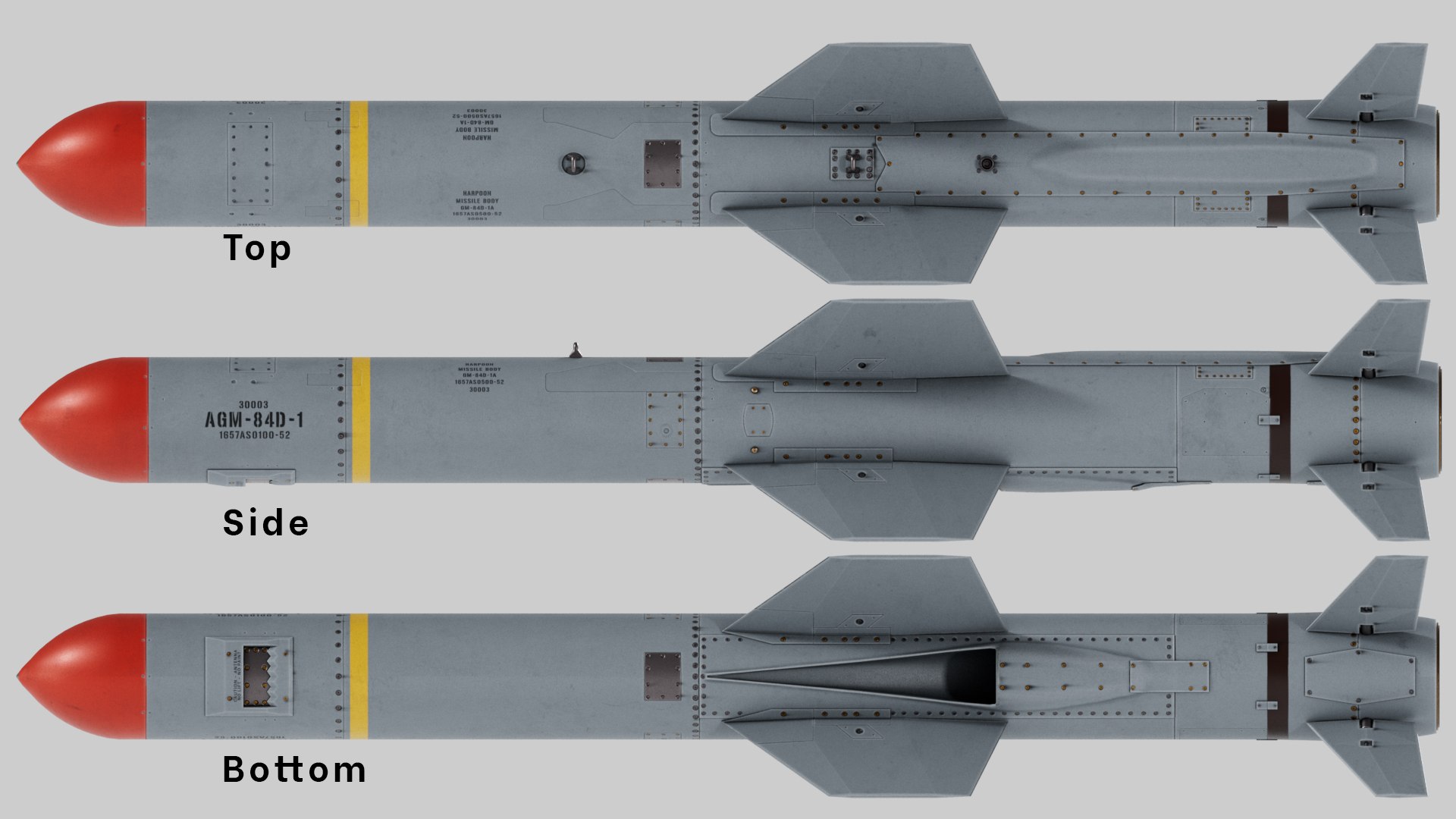 AGM-84D Harpoon Missile Model 3D Model - TurboSquid 2155739