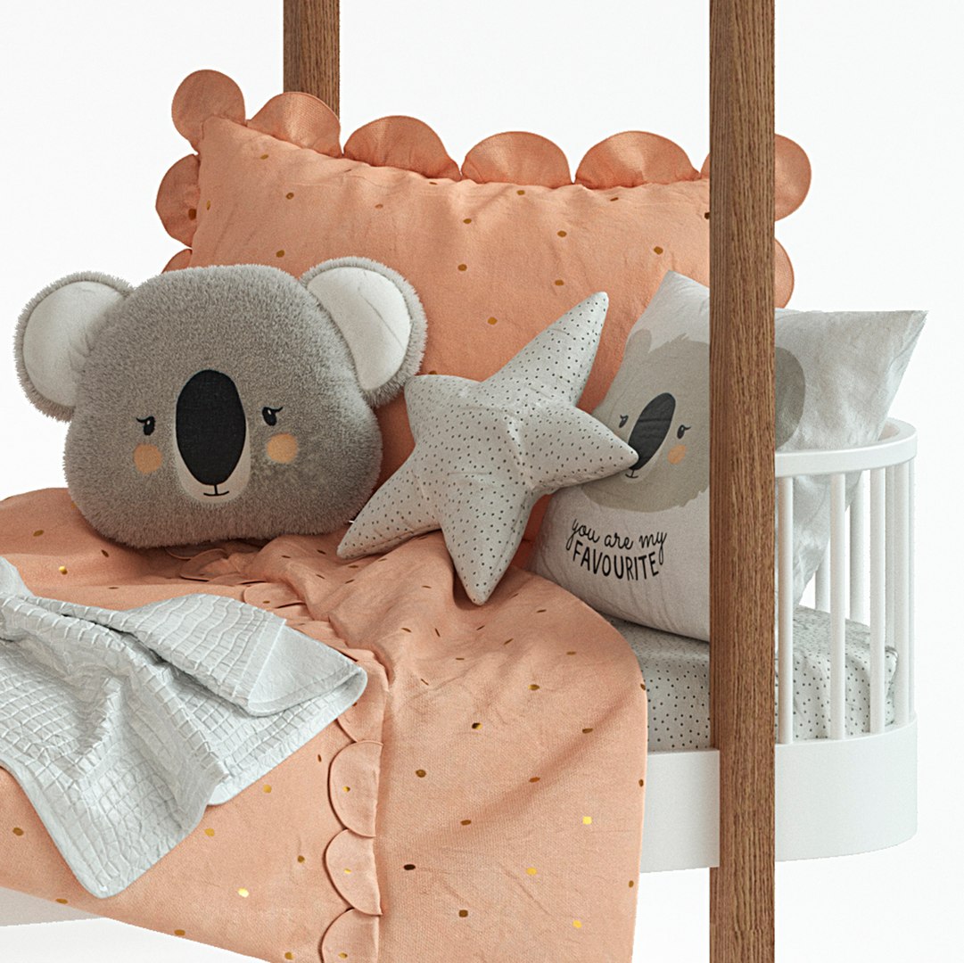 3D Model Childrens Bed - Nubie Oliver Wood Bed - TurboSquid 1853784