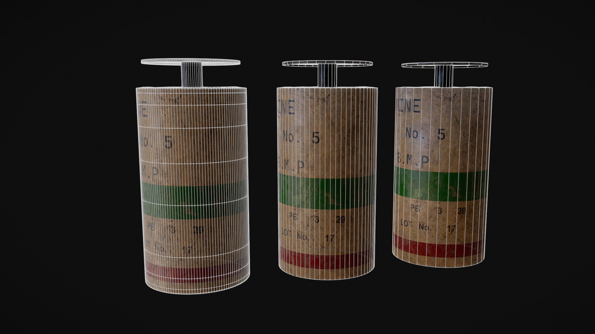 British WW2 Explosives Pack 3D Model - TurboSquid 2352683