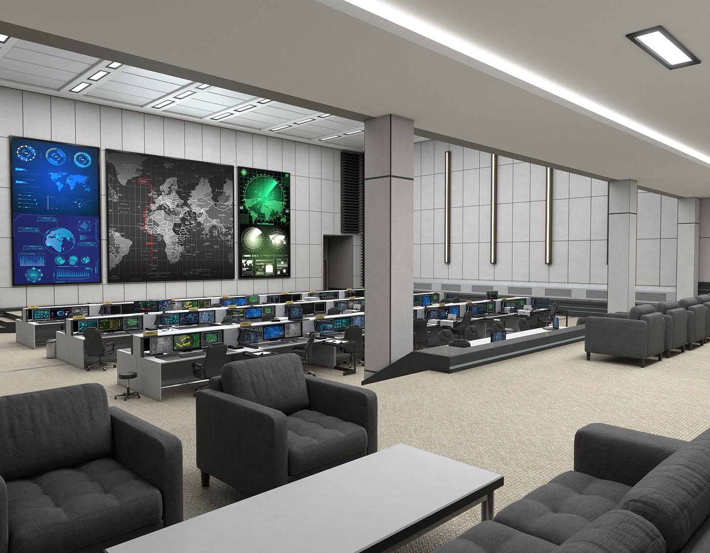 Mission Control Center-Low-Poly 3D Model - TurboSquid 2099322