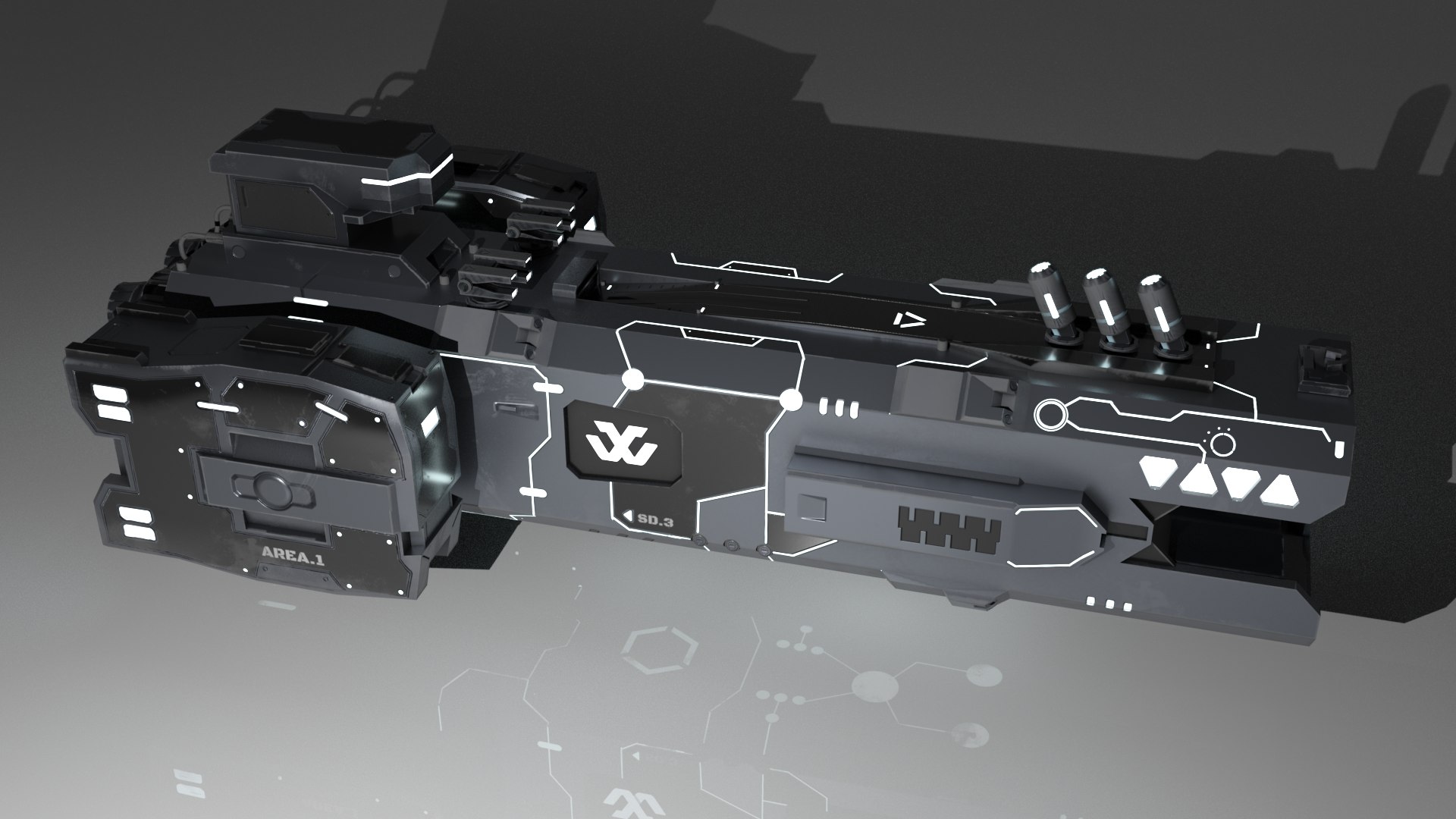 3D Sci-fi Spaceship Delta 3 Model - TurboSquid 2008150