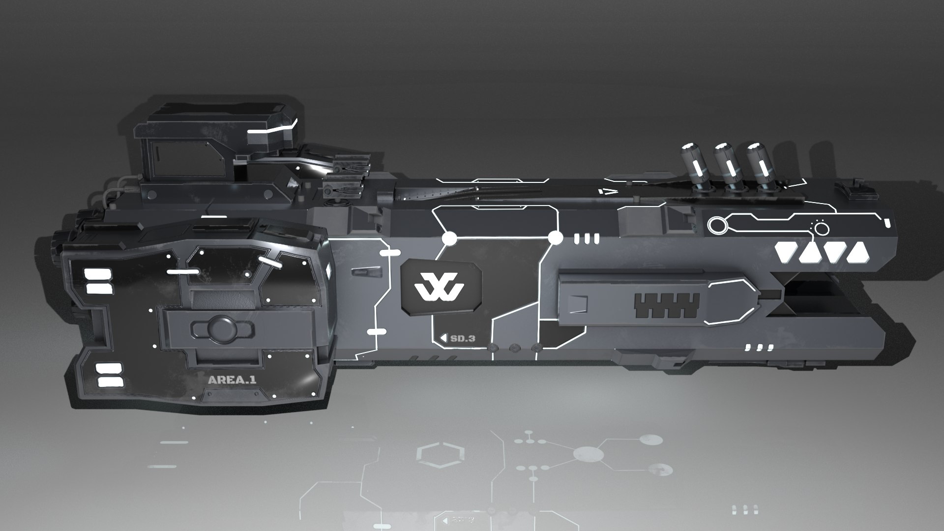 3D Sci-fi Spaceship Delta 3 Model - TurboSquid 2008150