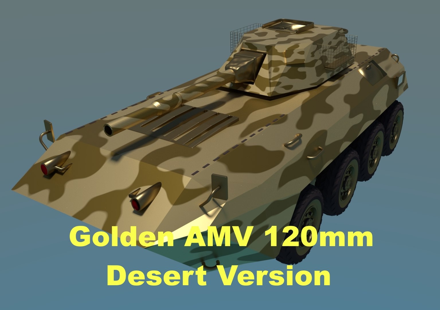 3D Golden Amv Armored Mortar - TurboSquid 1205058