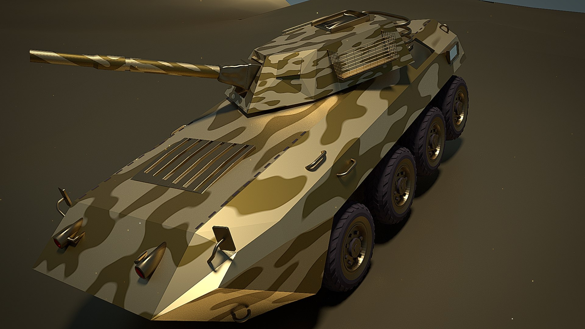 3D Golden Amv Armored Mortar - TurboSquid 1205058
