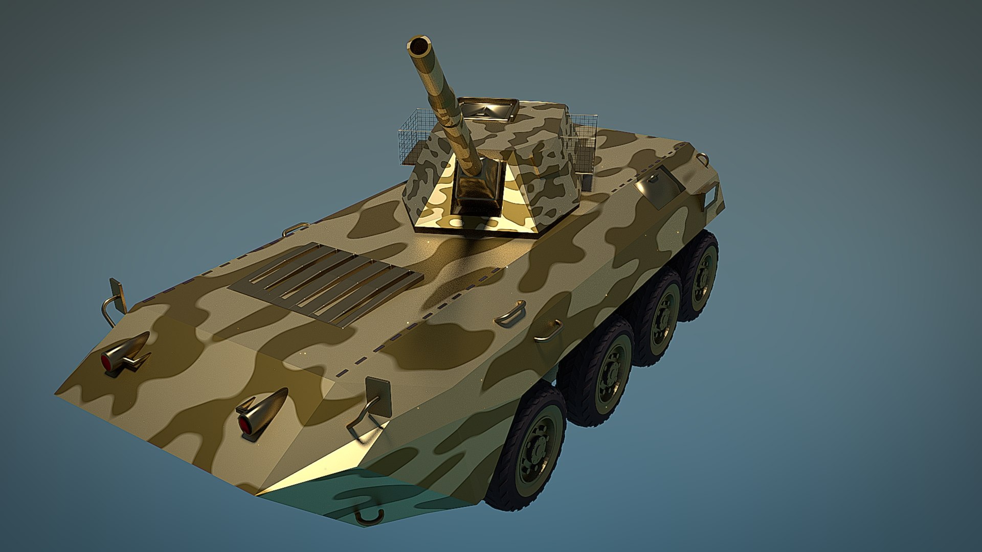 3D Golden Amv Armored Mortar - TurboSquid 1205058