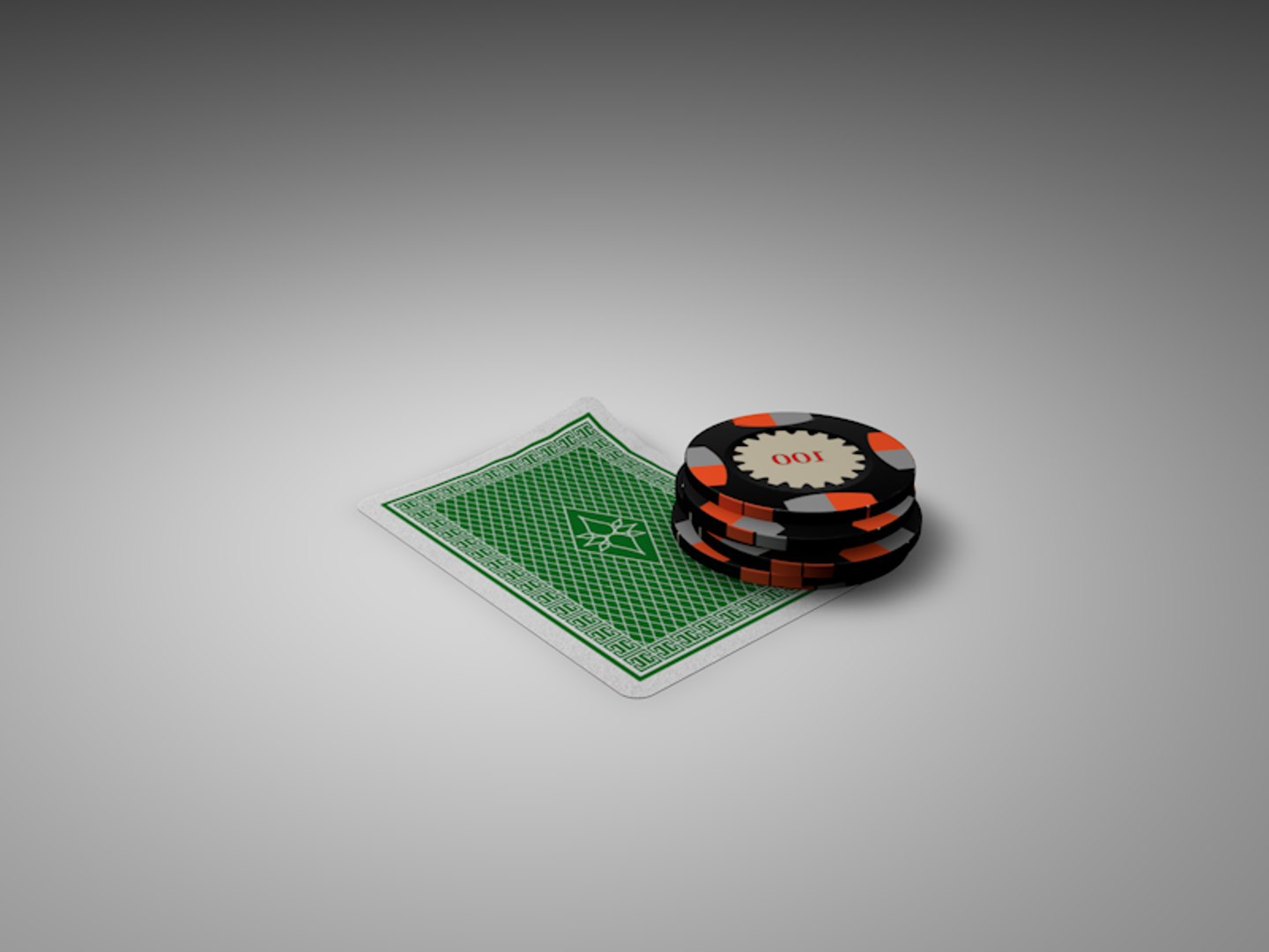 poker chips card 3d model