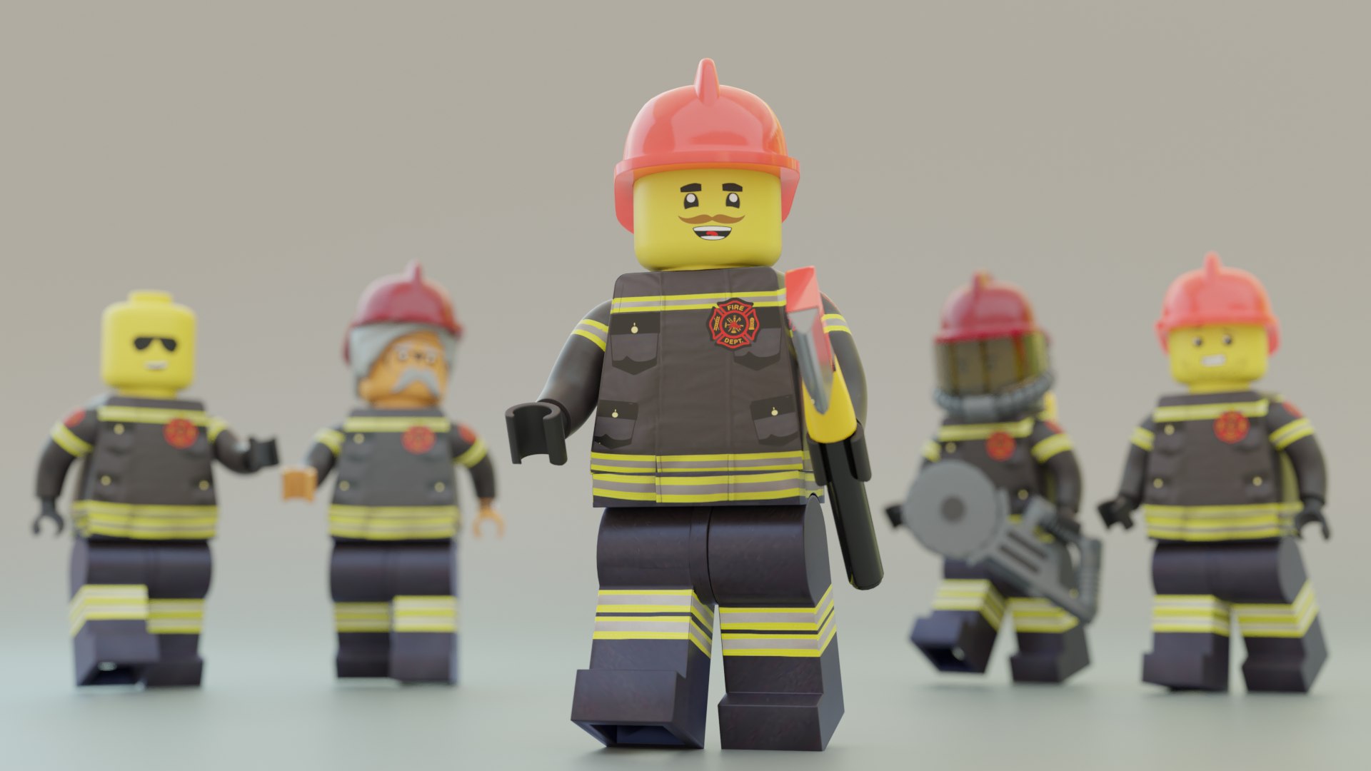 Lego Firefighters Squad 3D Model - TurboSquid 1819695