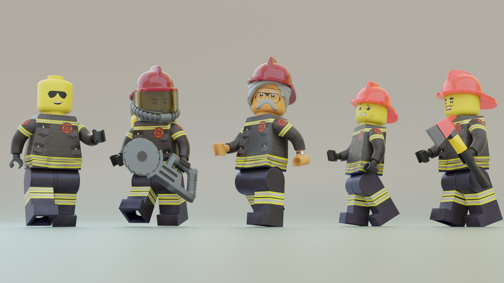 Lego Firefighters Squad 3D Model - TurboSquid 1819695