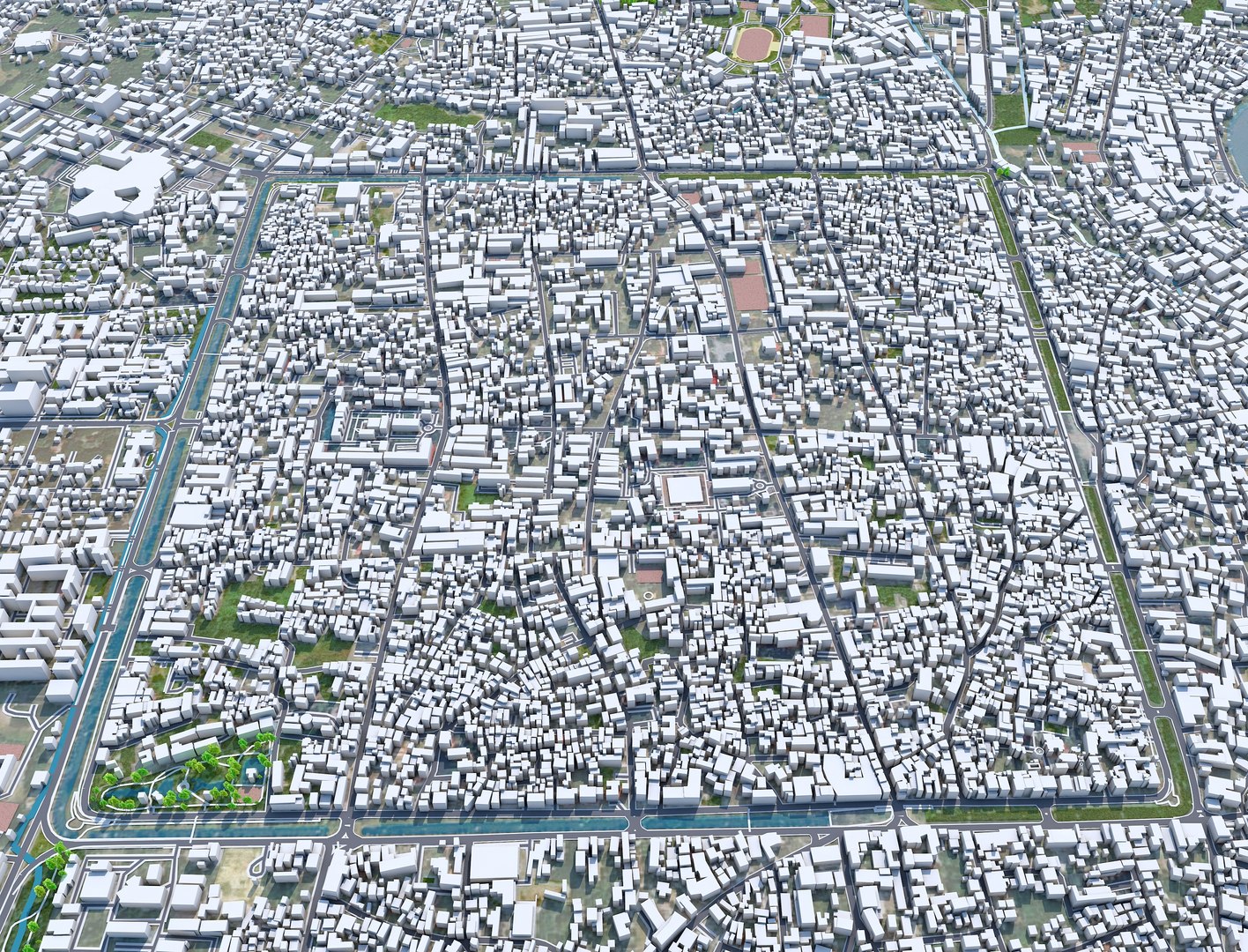 3D City Area Building Model - TurboSquid 1608900