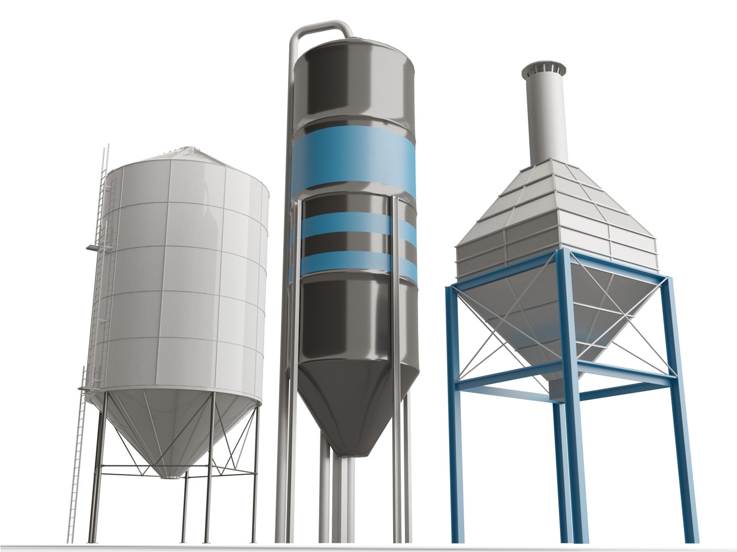 3d Model Silo Set