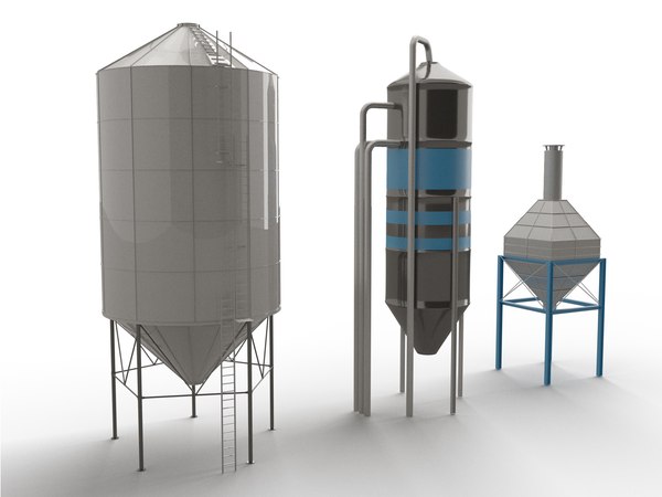 3d model silo set