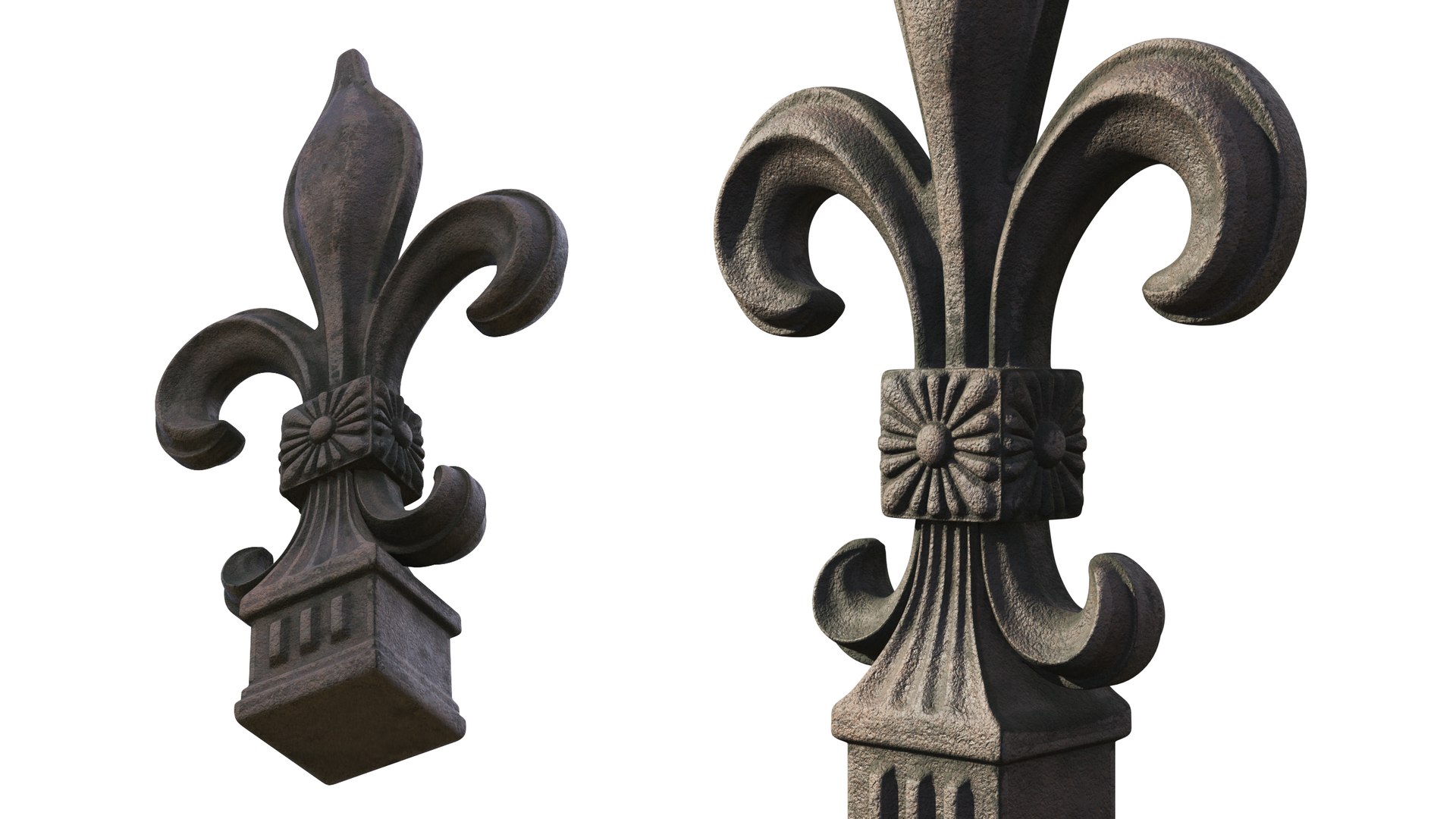 Aged Heraldic Lily Tip 3D Model - TurboSquid 2248535