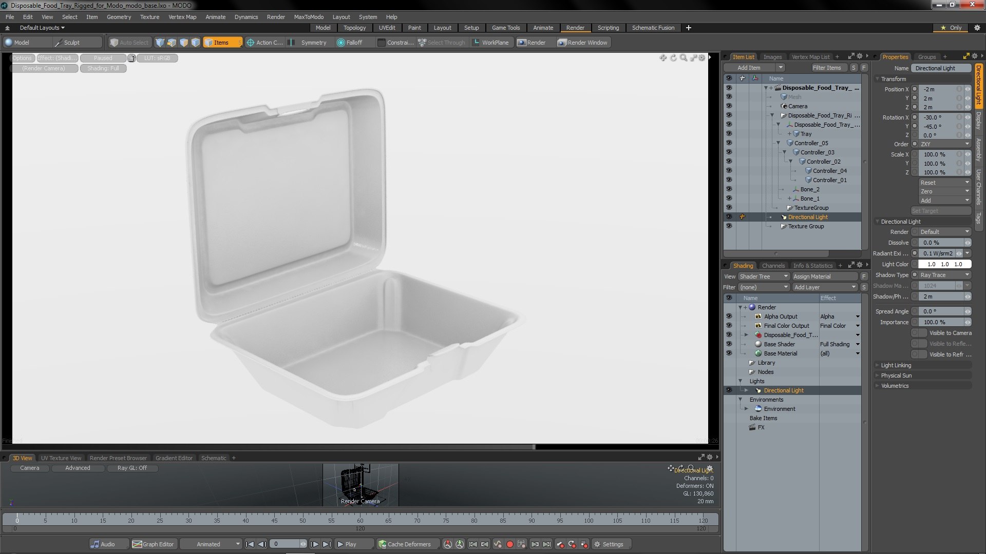 3D Disposable Food Tray Rigged For Modo - TurboSquid 1956091