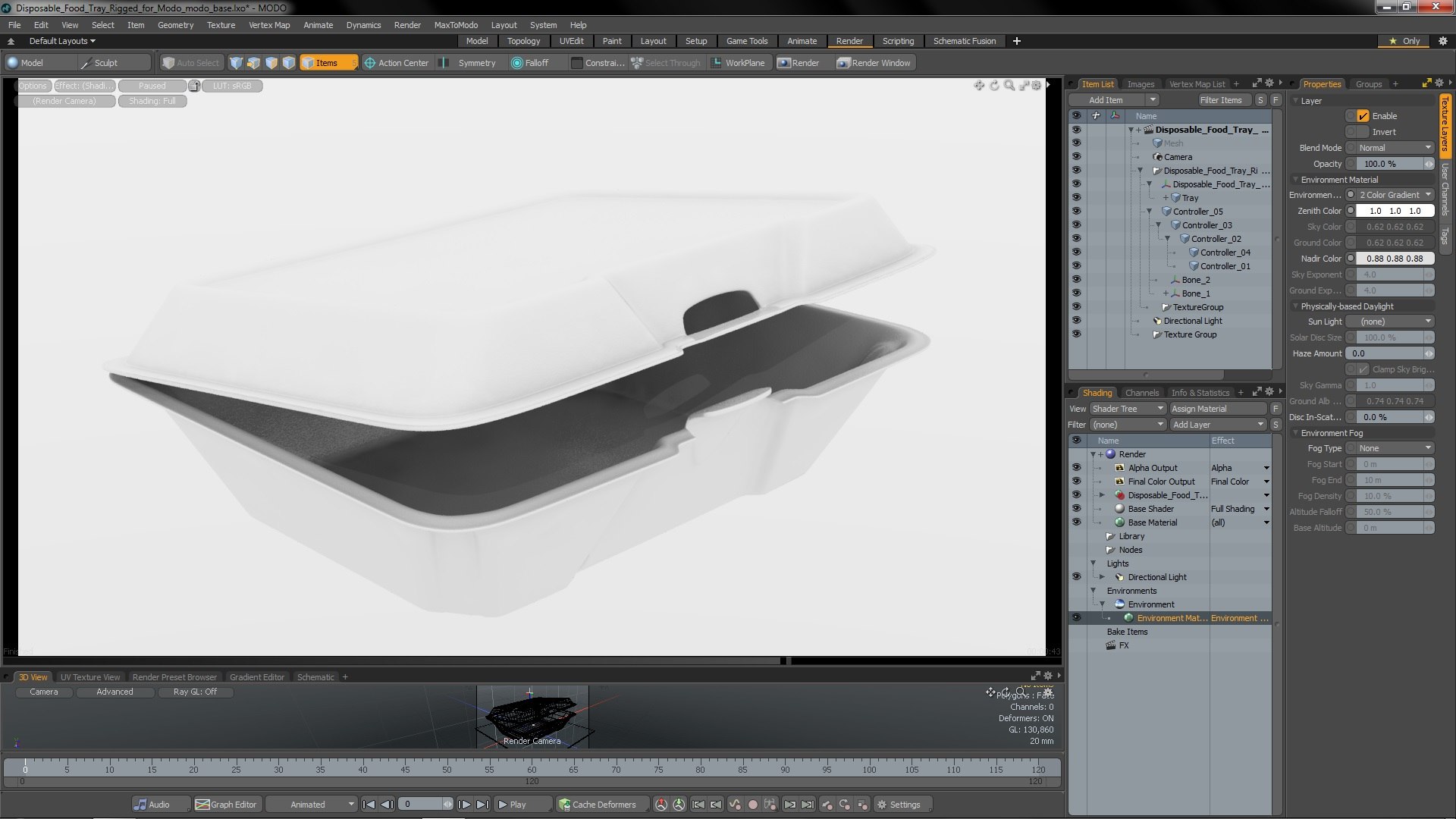 3D Disposable Food Tray Rigged For Modo - TurboSquid 1956091