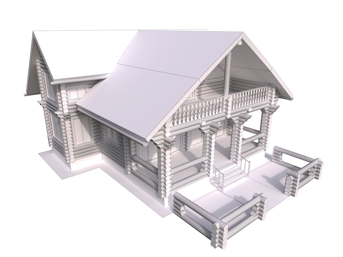 3D wonderful log house model - TurboSquid 1708783