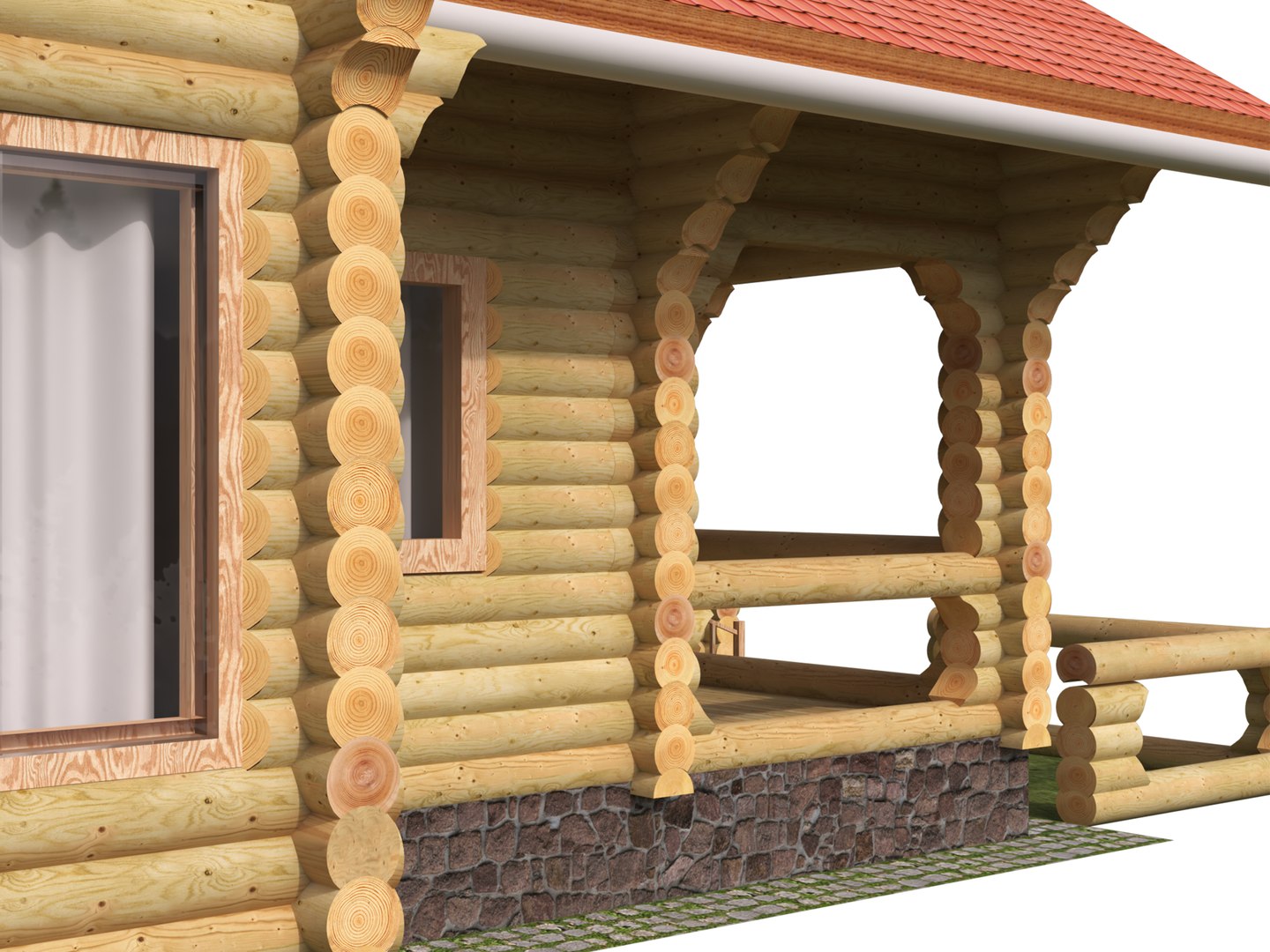 3D wonderful log house model - TurboSquid 1708783