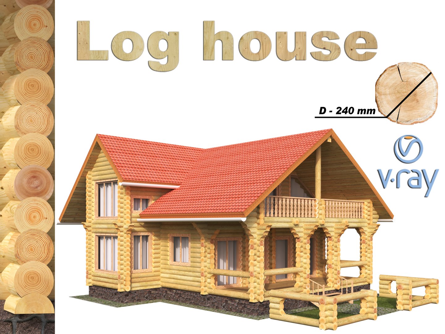 3D wonderful log house model - TurboSquid 1708783