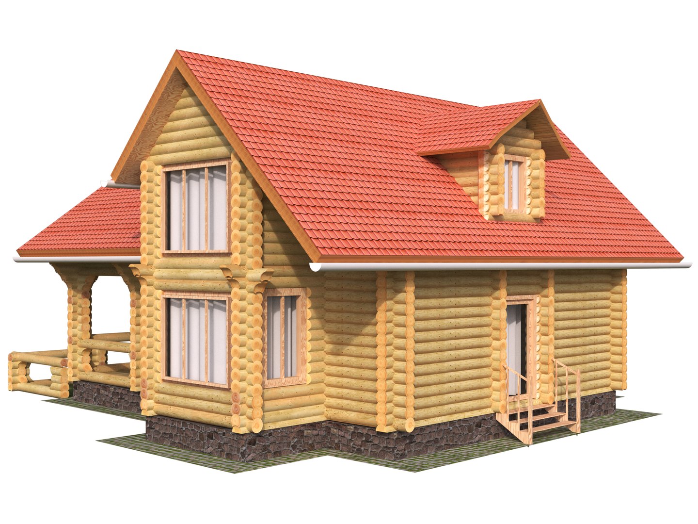 3D wonderful log house model - TurboSquid 1708783