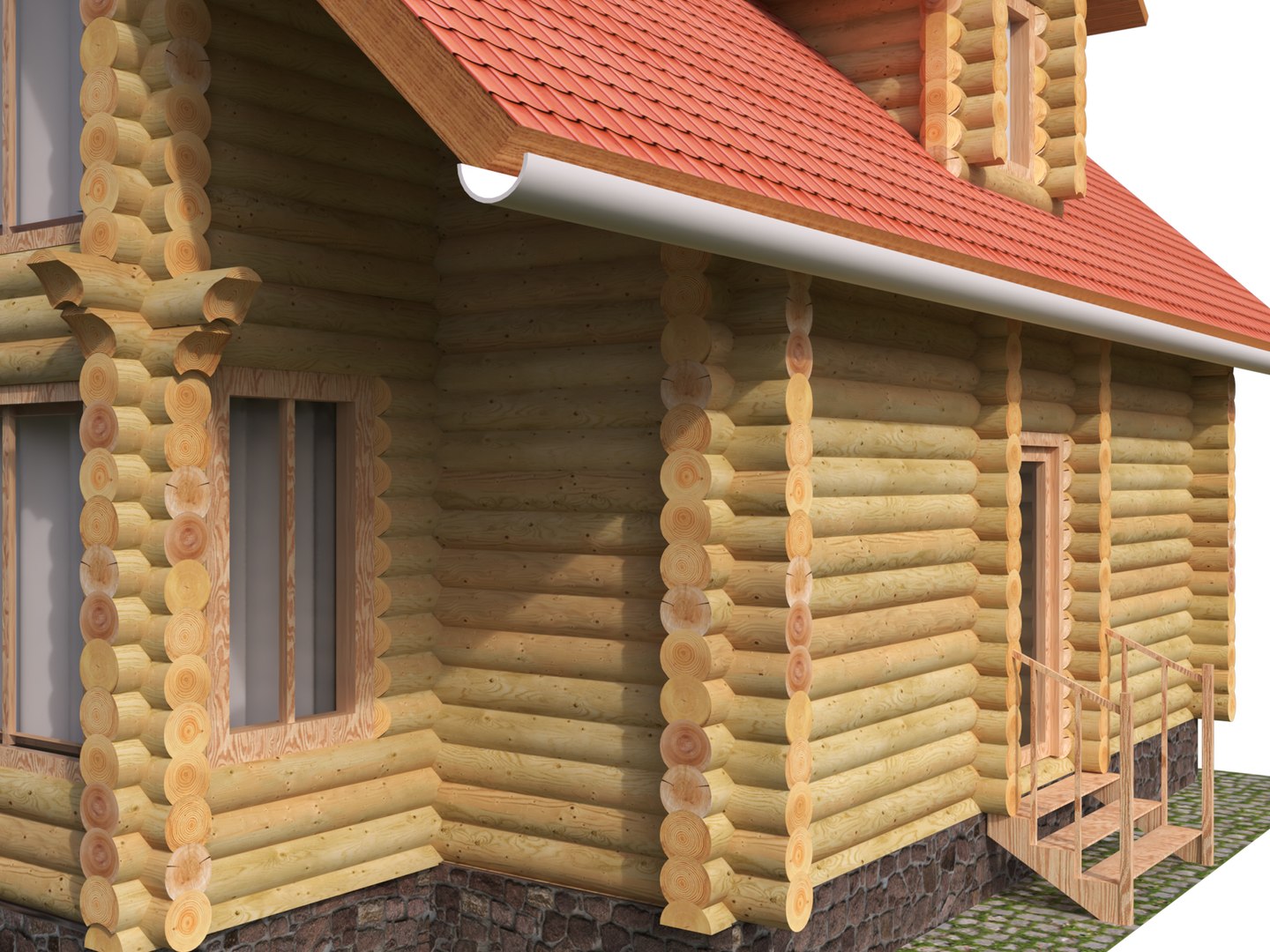 3D wonderful log house model - TurboSquid 1708783