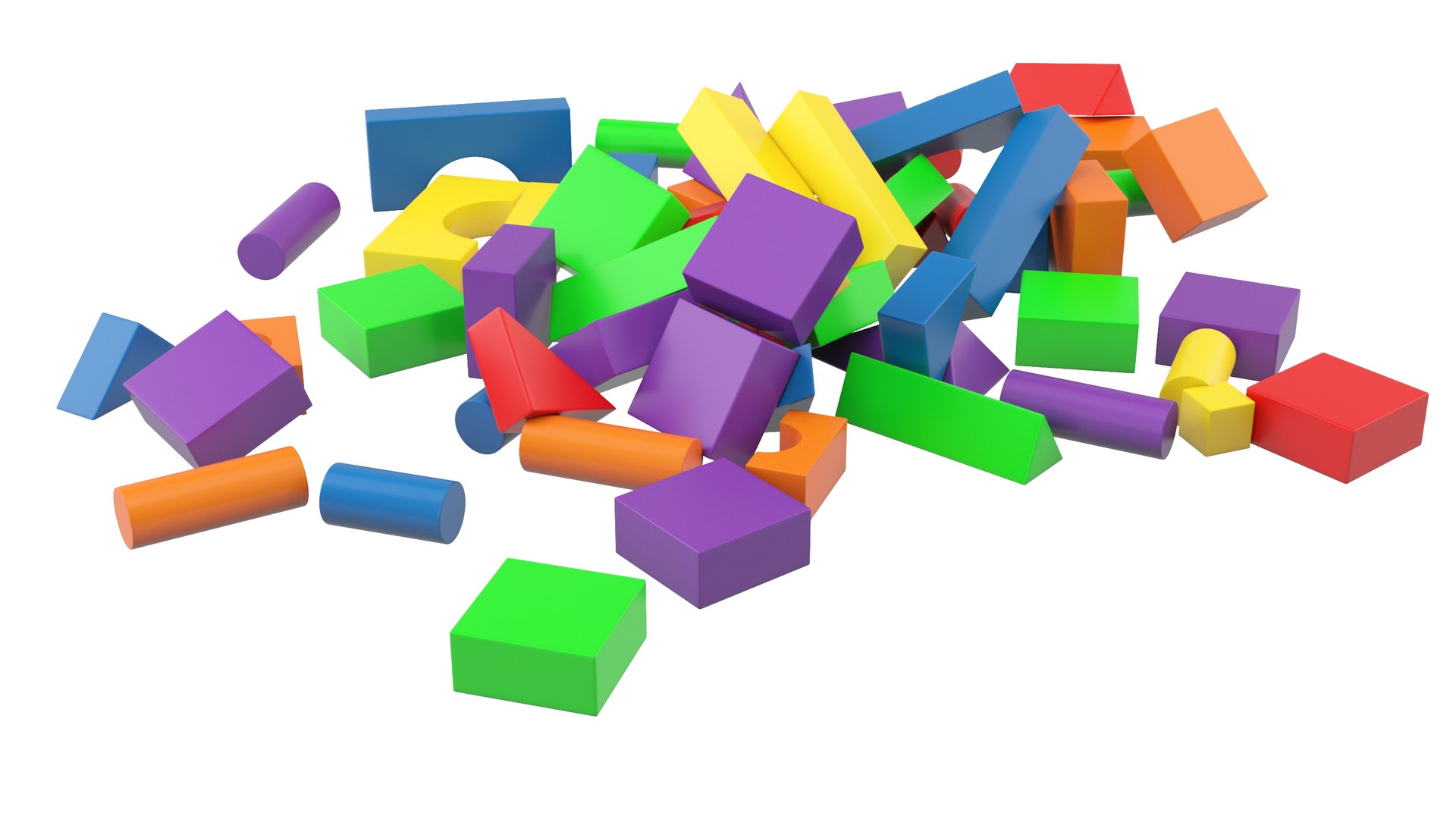 3D Model Building Block Pile - TurboSquid 2003057