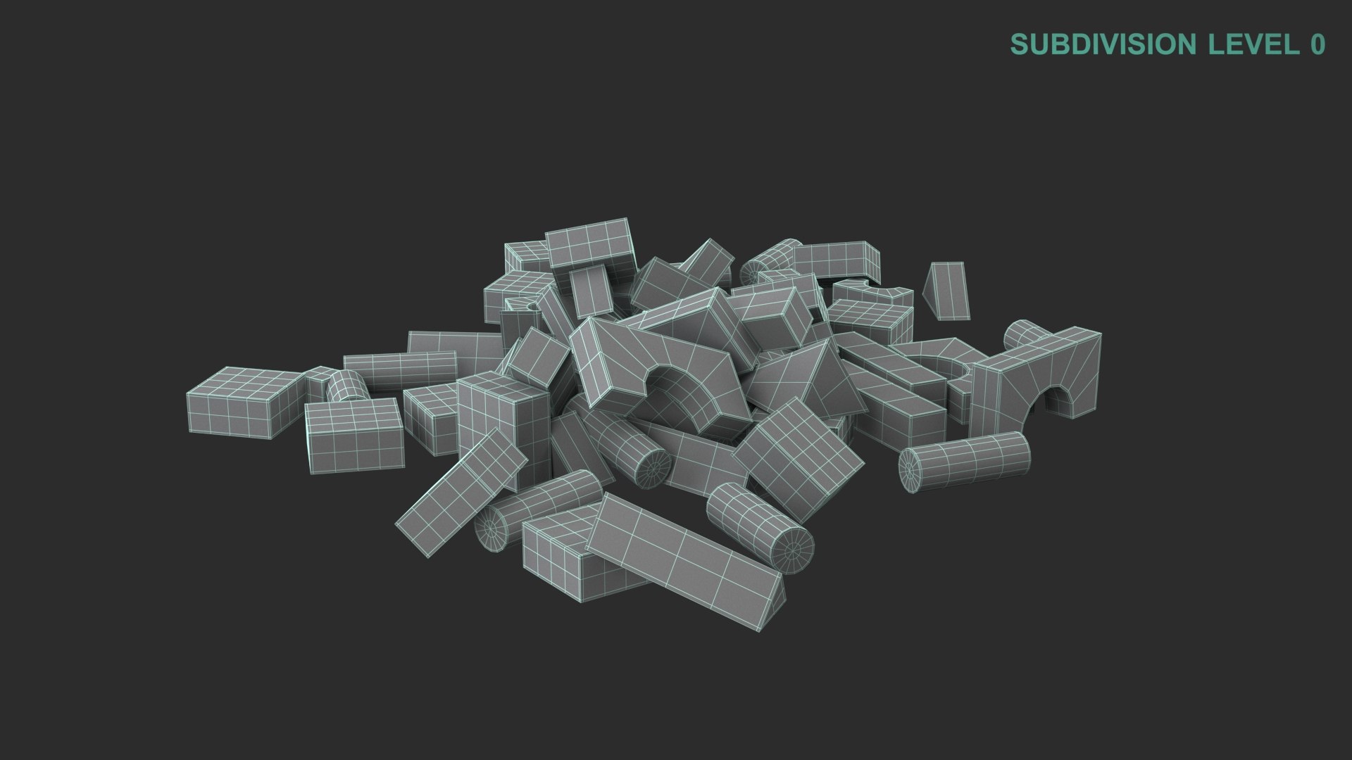 3D Model Building Block Pile - TurboSquid 2003057