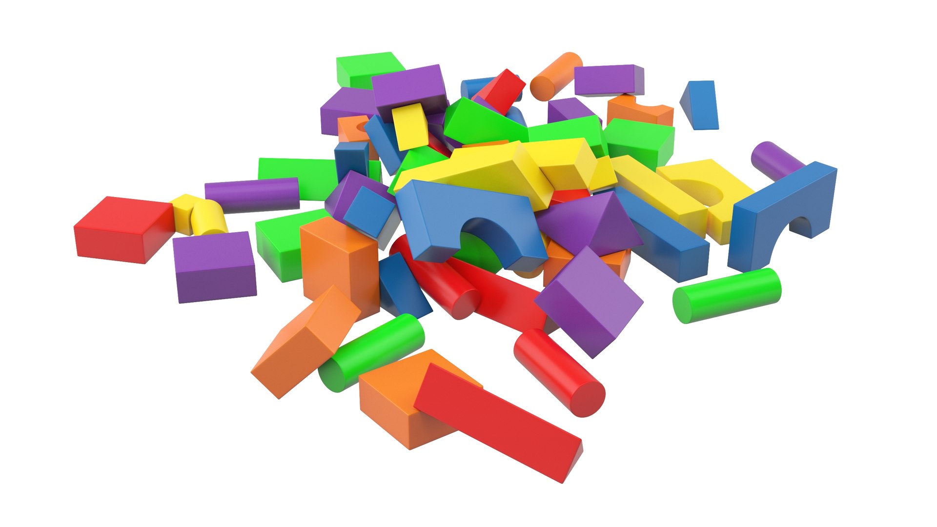 3D Model Building Block Pile - TurboSquid 2003057